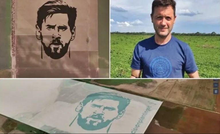 Así quedó el rostro de Messi en un campo de cultivo de maíz - Infoagro